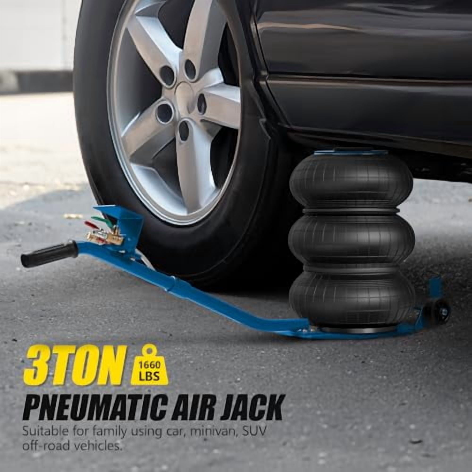 TUFFIOM Air Jack, 3 Ton/6600 LBS Pneumatic Jack, Triple Air Bag Jack ...