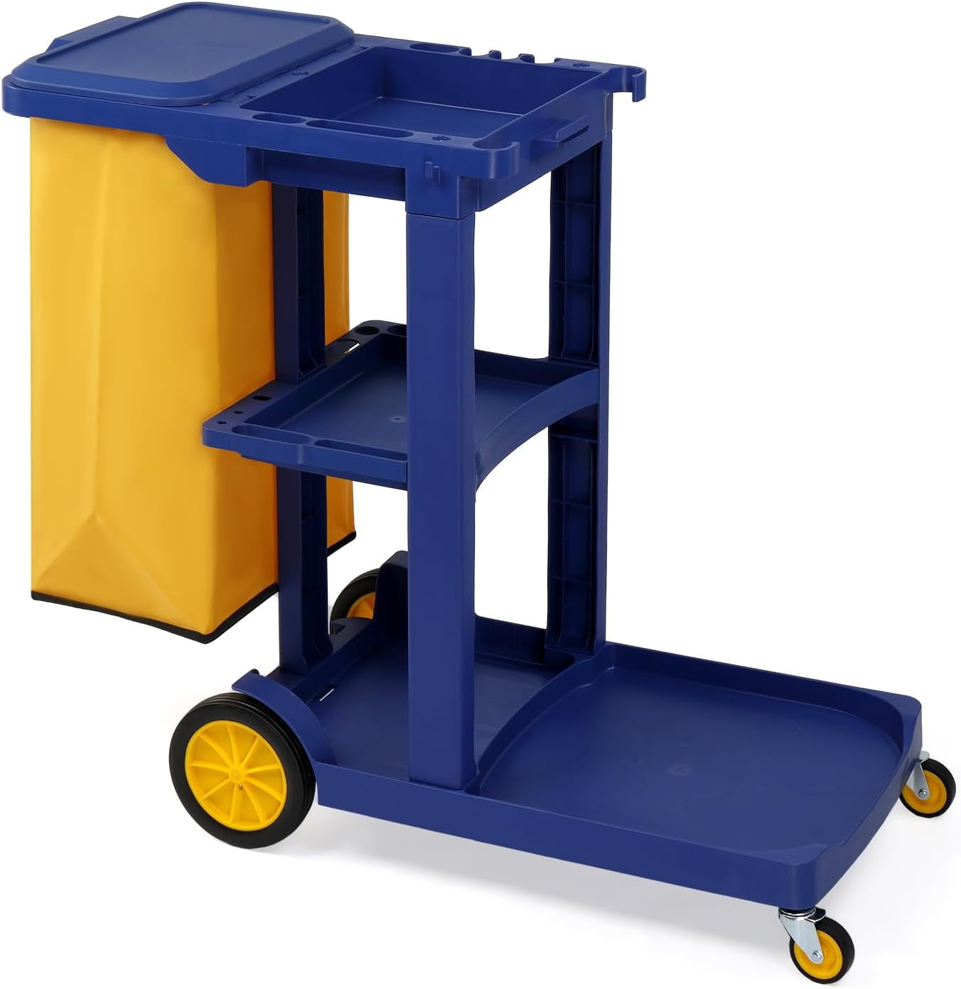 TUFFIOM Commercial Traditional Cleaning 3-Shelf Janitorial Cart, 500 ...