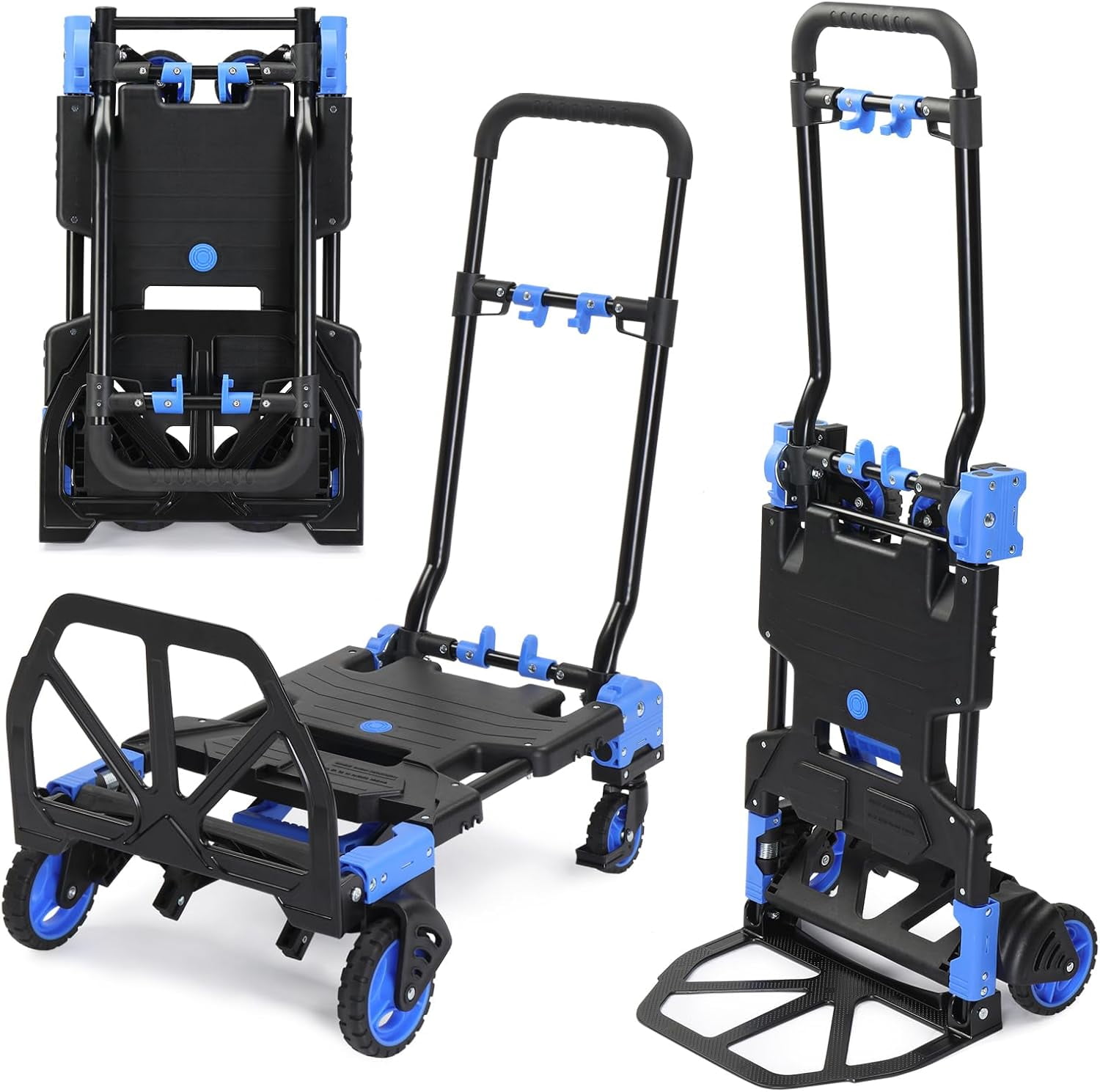 TUFFIOM Folding Hand Truck Dolly, Dolly Cart 330 lbs Capacity 2-in-1 ...