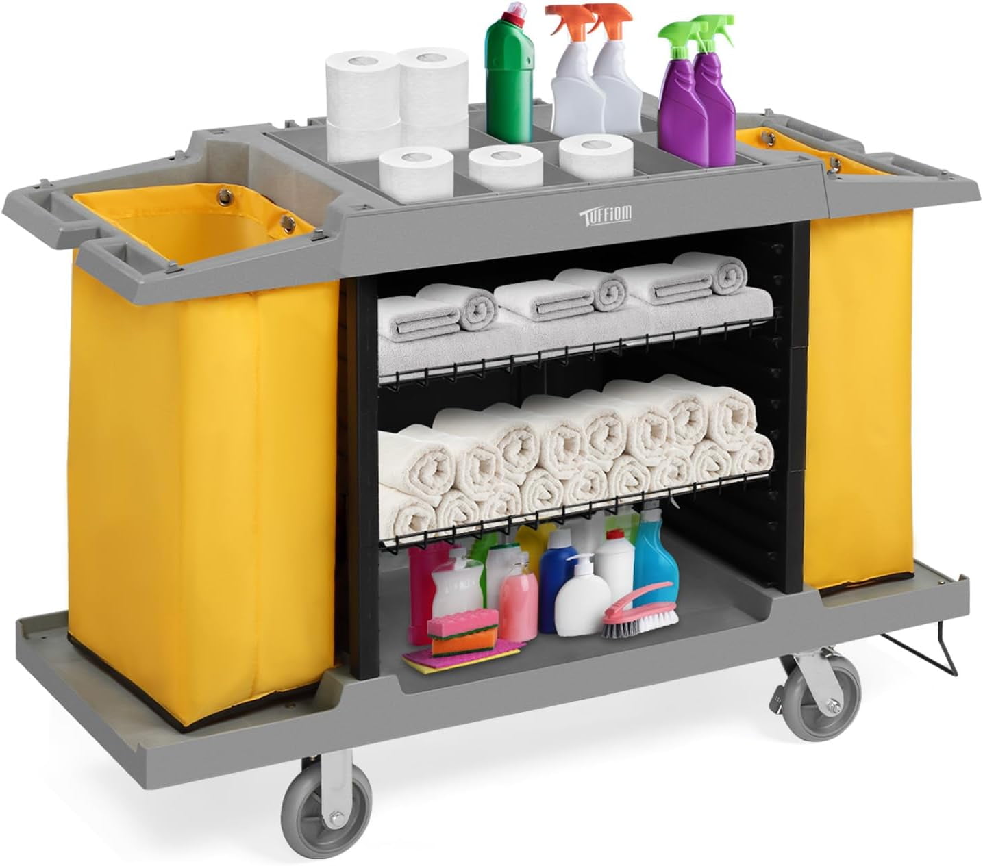 TUFFIOM Industrial Multifunctional Hotel Cart,Commercial Traditional ...
