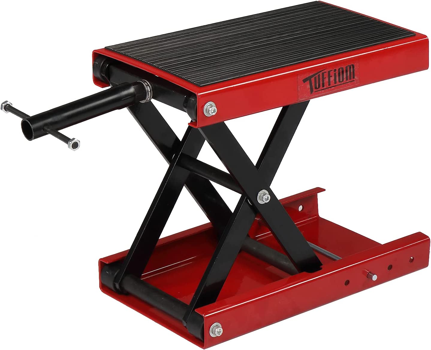 TUFFIOM Motorcycle Scissor Lift Jack w/Rubber Top Surface & Safety Pin ...
