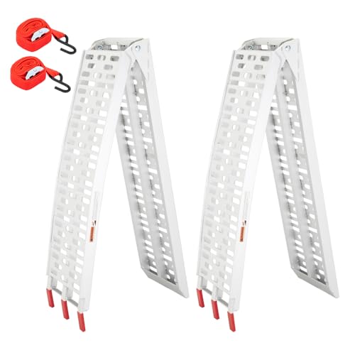 TUFFIOM Pair of 7ft Aluminum Truck Ramps, 1500 lbs. Capacity Folding ...