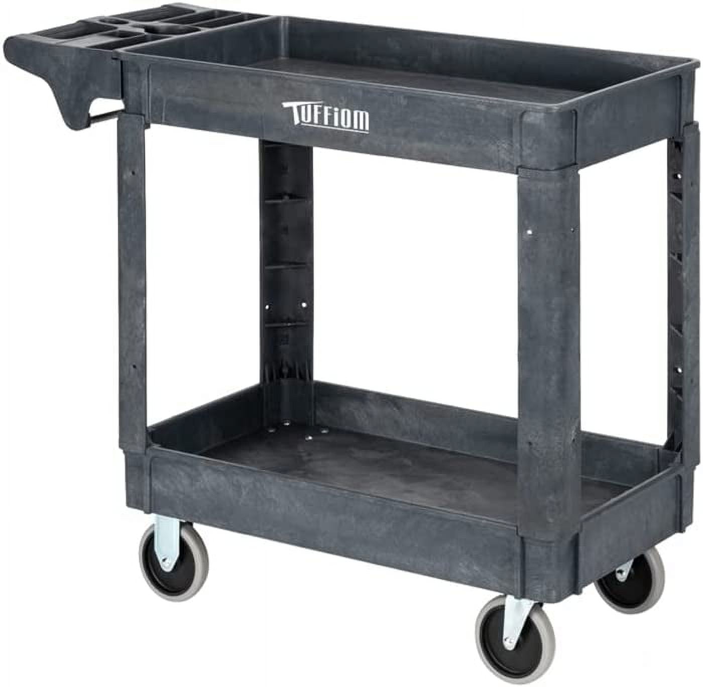 TUFFIOM Plastic Service Utility Cart with Wheels,550lbs Capacity,Heavy ...