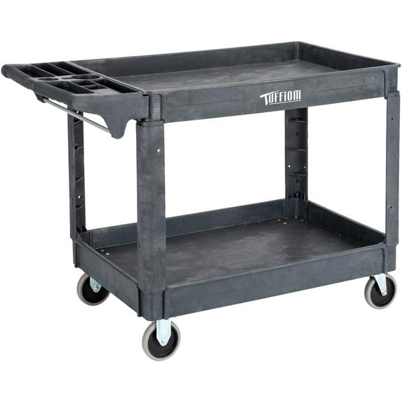 TUFFIOM Plastic Service Utility Cart with Wheels, 550lbs Capacity ...