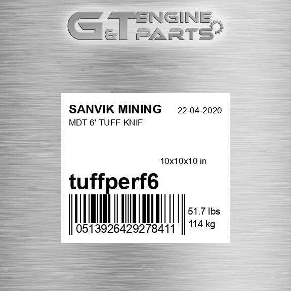 TUFFPERF6 MDT 6' TUFF KNIF fits SANVIK MINING (New OEM) - Walmart.com