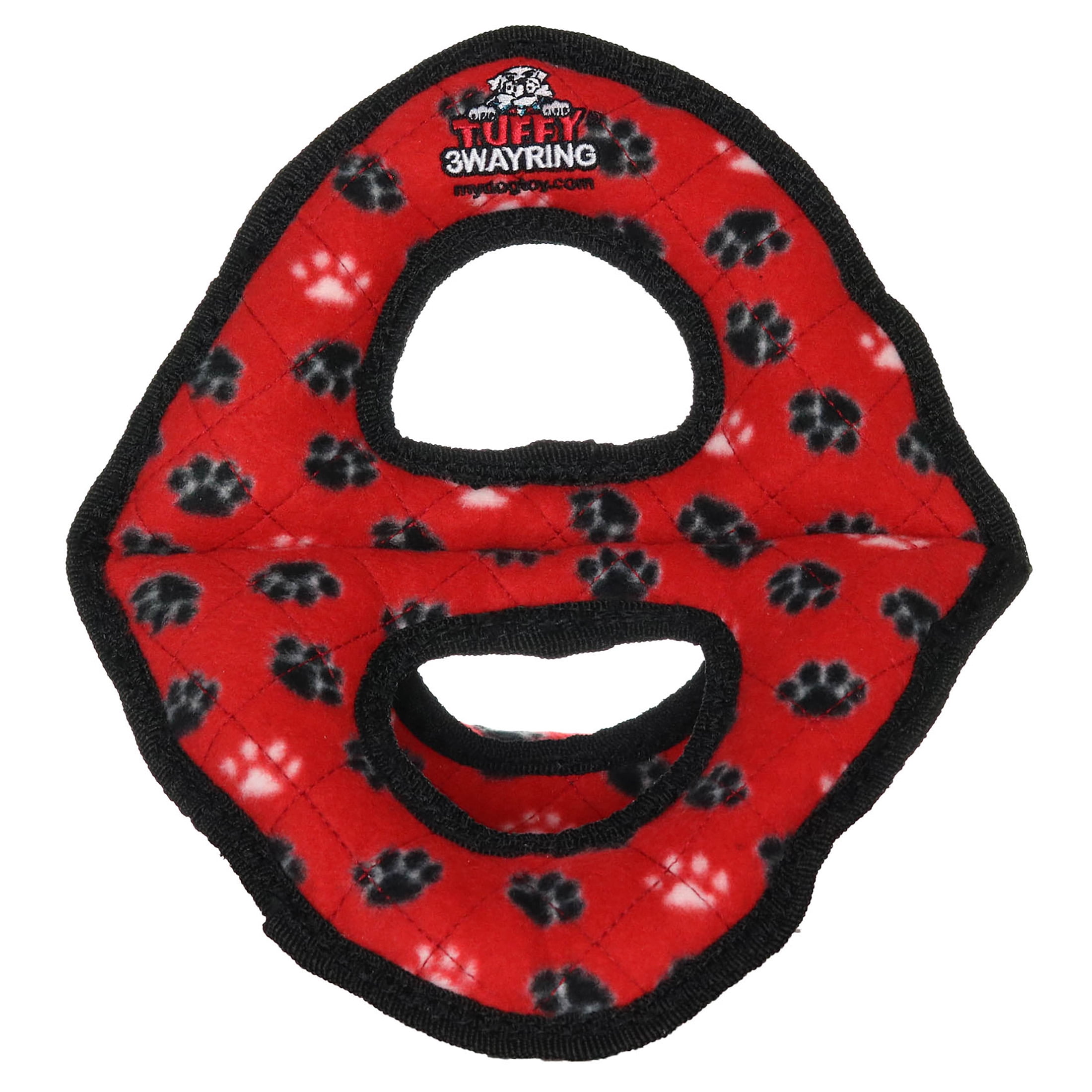 Tuffy Ultimate 3WayRing Red Paw Durable Squeaky Plush Dog Toy - Walmart.com