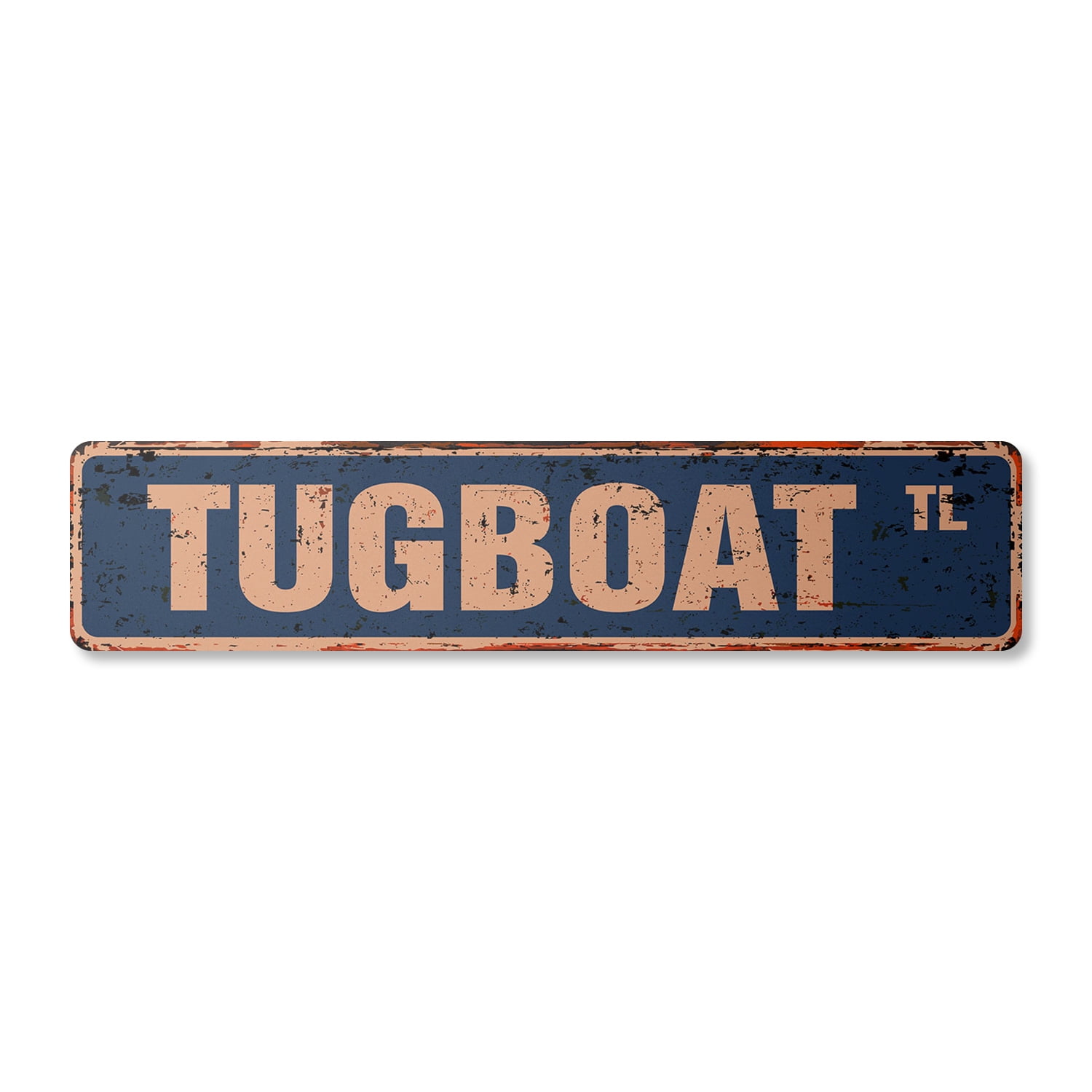 TUGBOAT Vintage Plastic Street Sign vessel captain Tug Boat deckhand ...