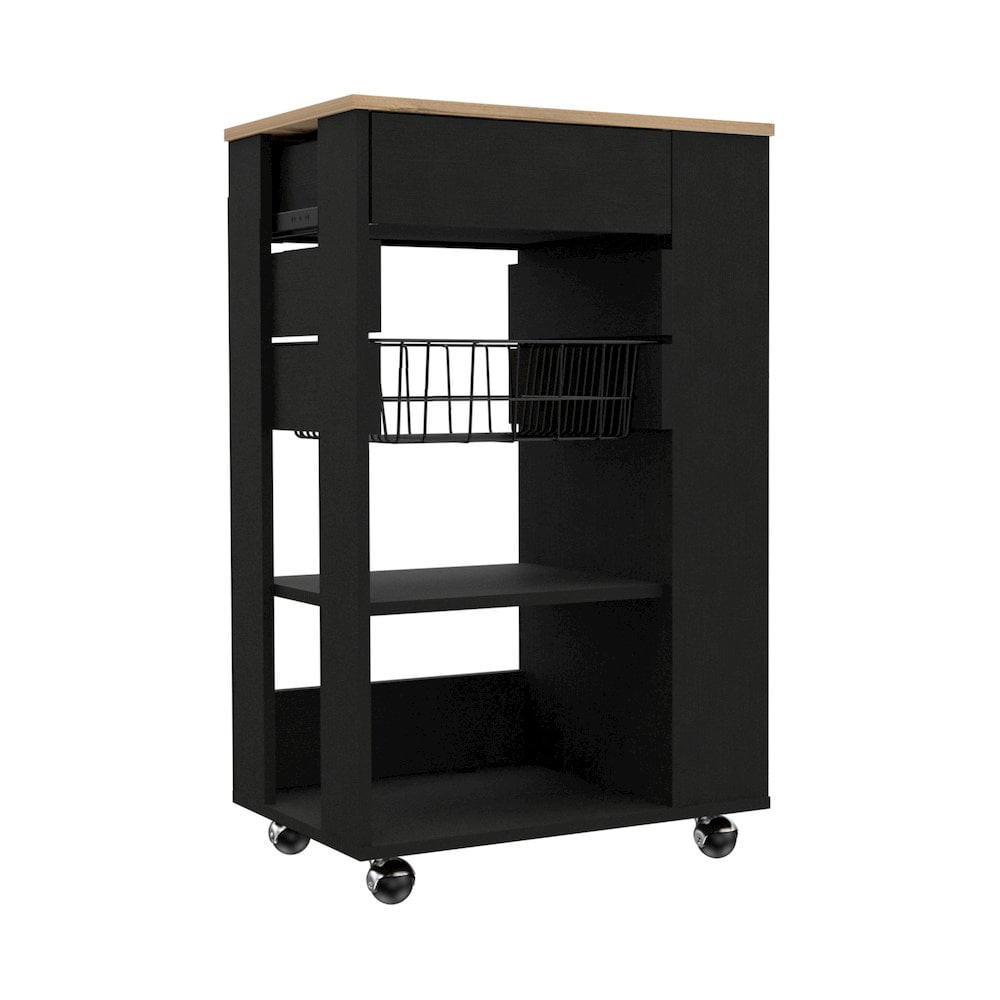 TUHOME Blosson Kitchen Cart Engineered Wood Kitchen Carts in Multi ...
