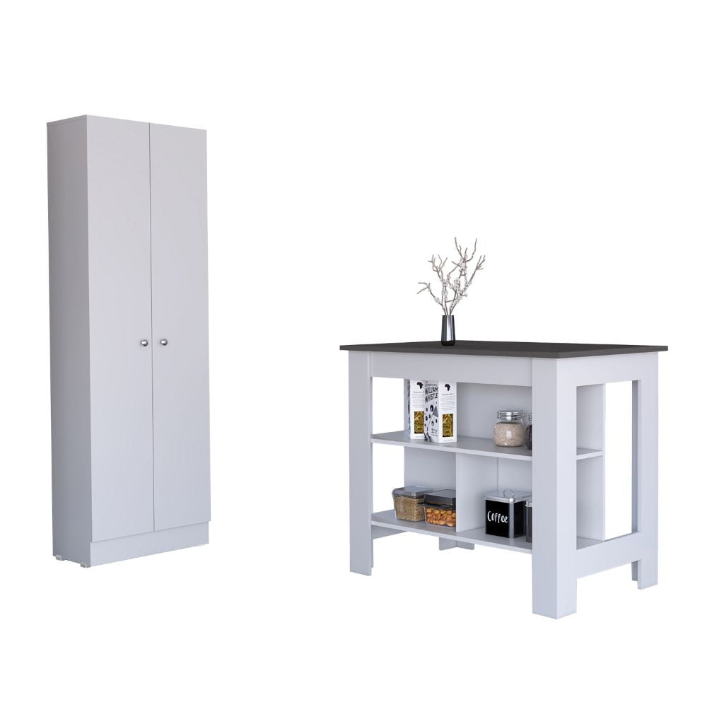 Charlotte 2 Piece Kitchen Set, Cala Kitchen Island + Multistorage ...