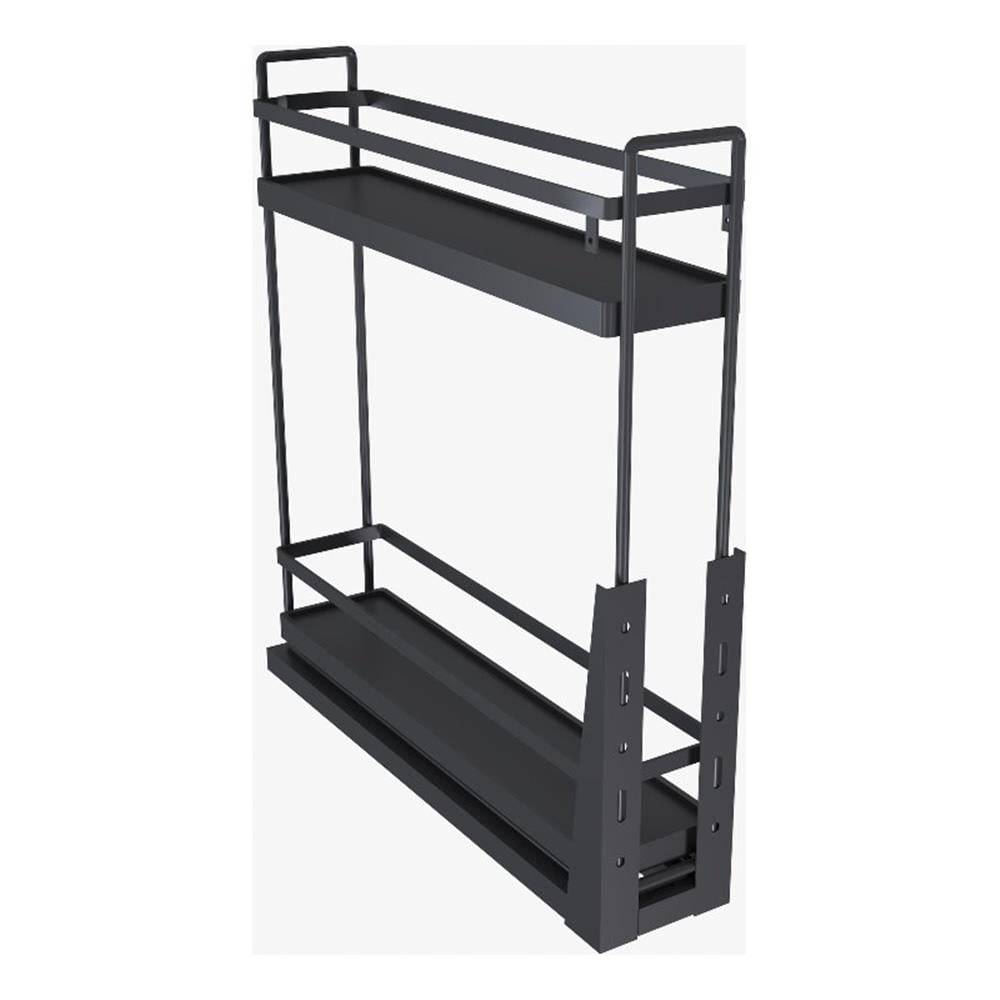 TUHOME Gray stainless steel Kitchen Bottle Rack Cabinet Pullout ...