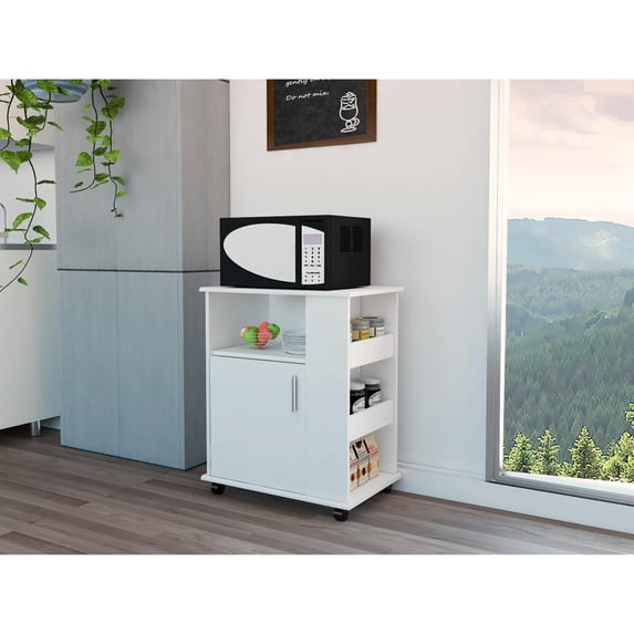 TUHOME Lower Microwave Storage Cabinet with Single Door and Three Side ...