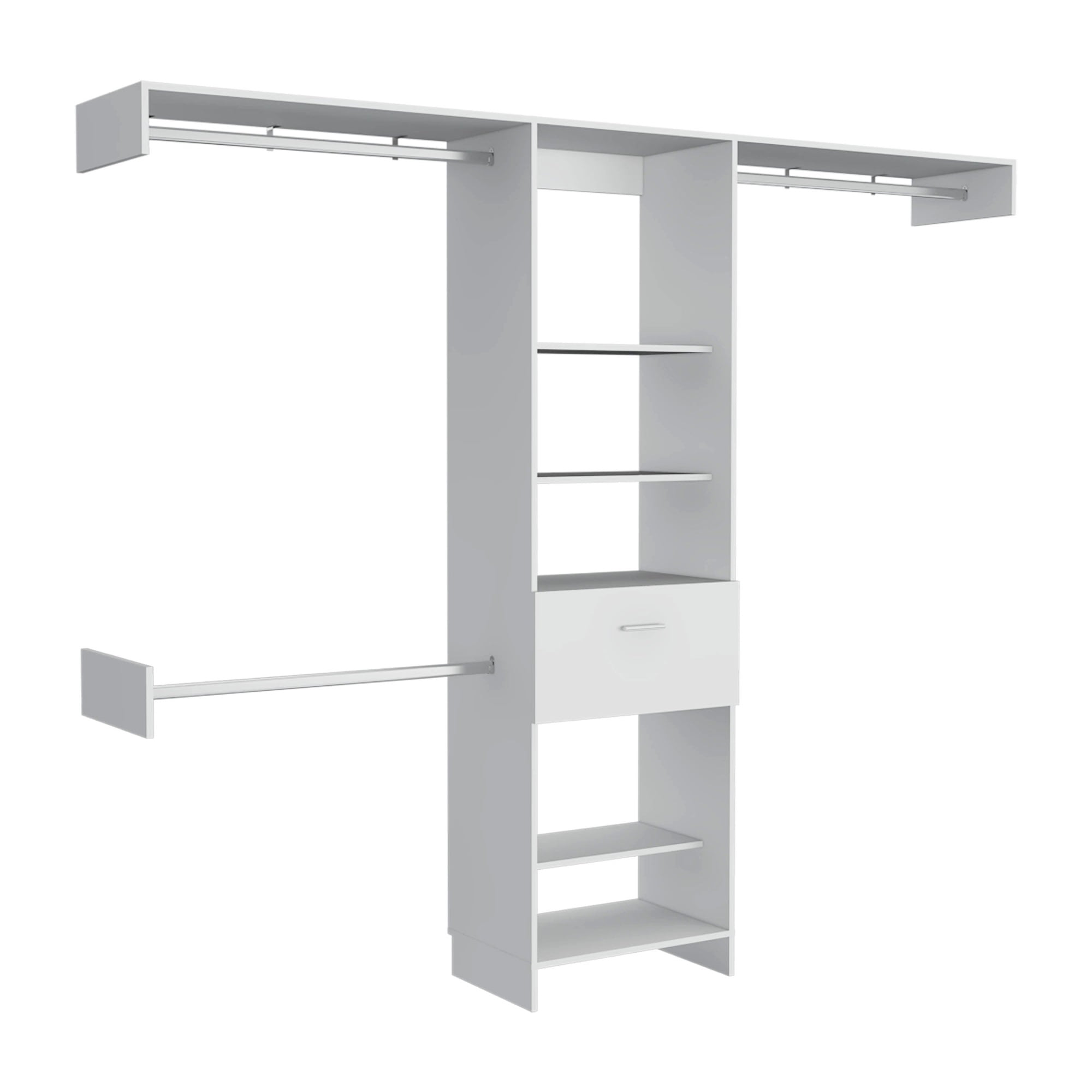 TUHOME Manchester 250 Closet System - Color White -Engineered Wood ...