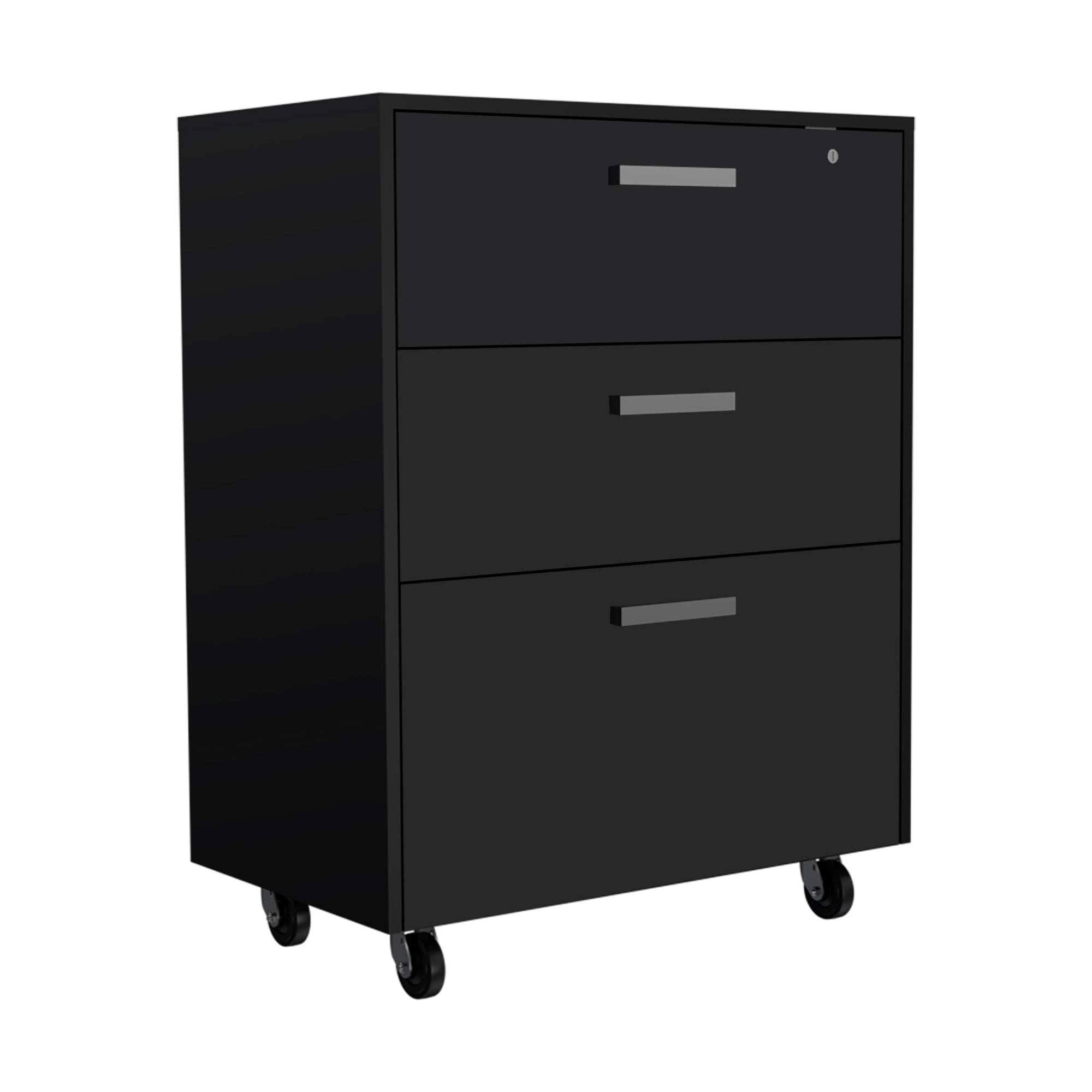 TUHOME Storage Cabinet - Drawer Base Cabinet Engineered Wood in Black ...