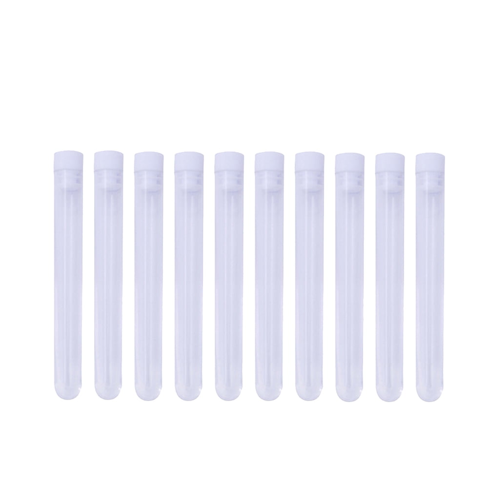 TUIBELYN 10 Clear Plastic Test Tube Storage Bottles with Stoppers ...