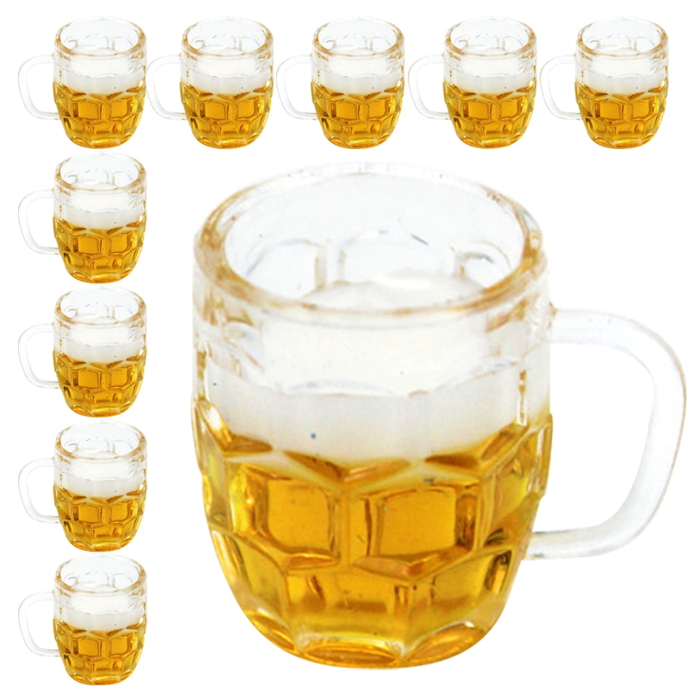 TUIBELYN 10 Mini Plastic Beer Mugs Decorative Models Tiny House Photo ...