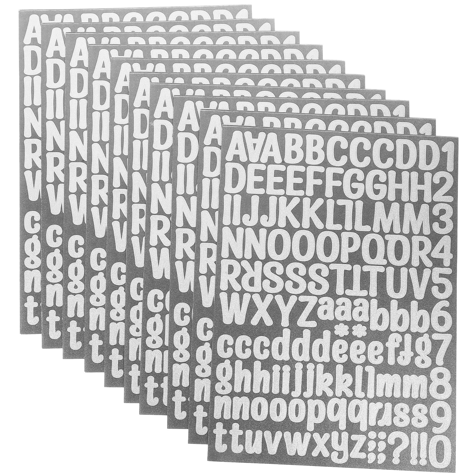 Glitter Alphabet Stickers for DIY Crafts with Adhesive Silver Paper for ...