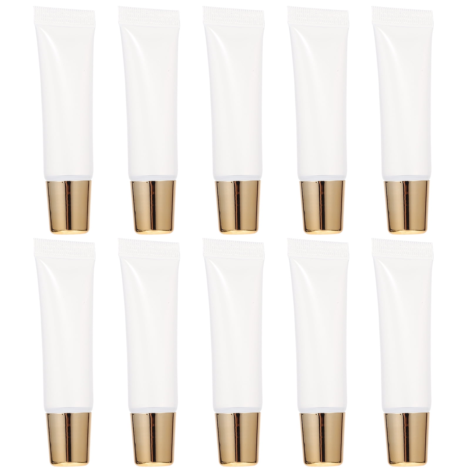 TUIBELYN 10pcs 10ml Gold Lip Gloss Tubes with Lids - Refillable and ...