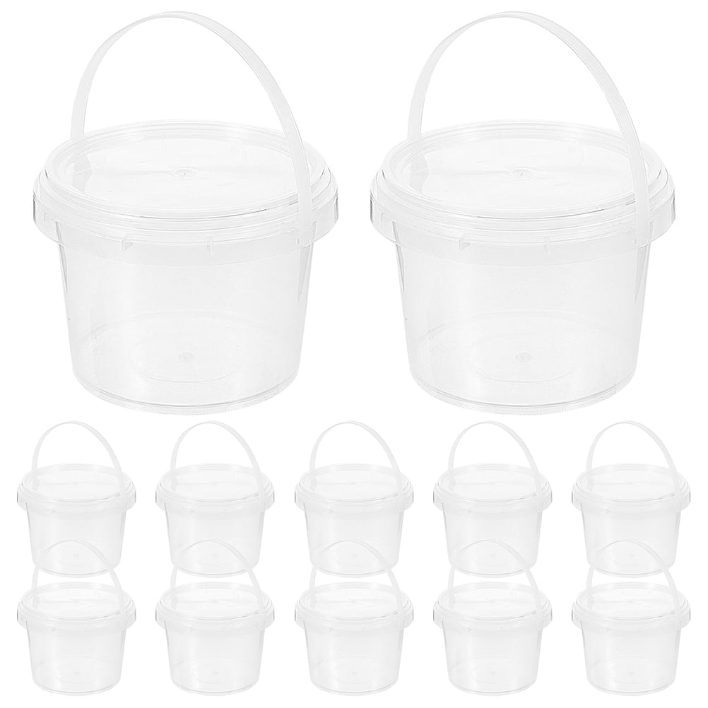 TUIBELYN 12pcs Mini Transparent Storage Buckets Reusable Snacks ...