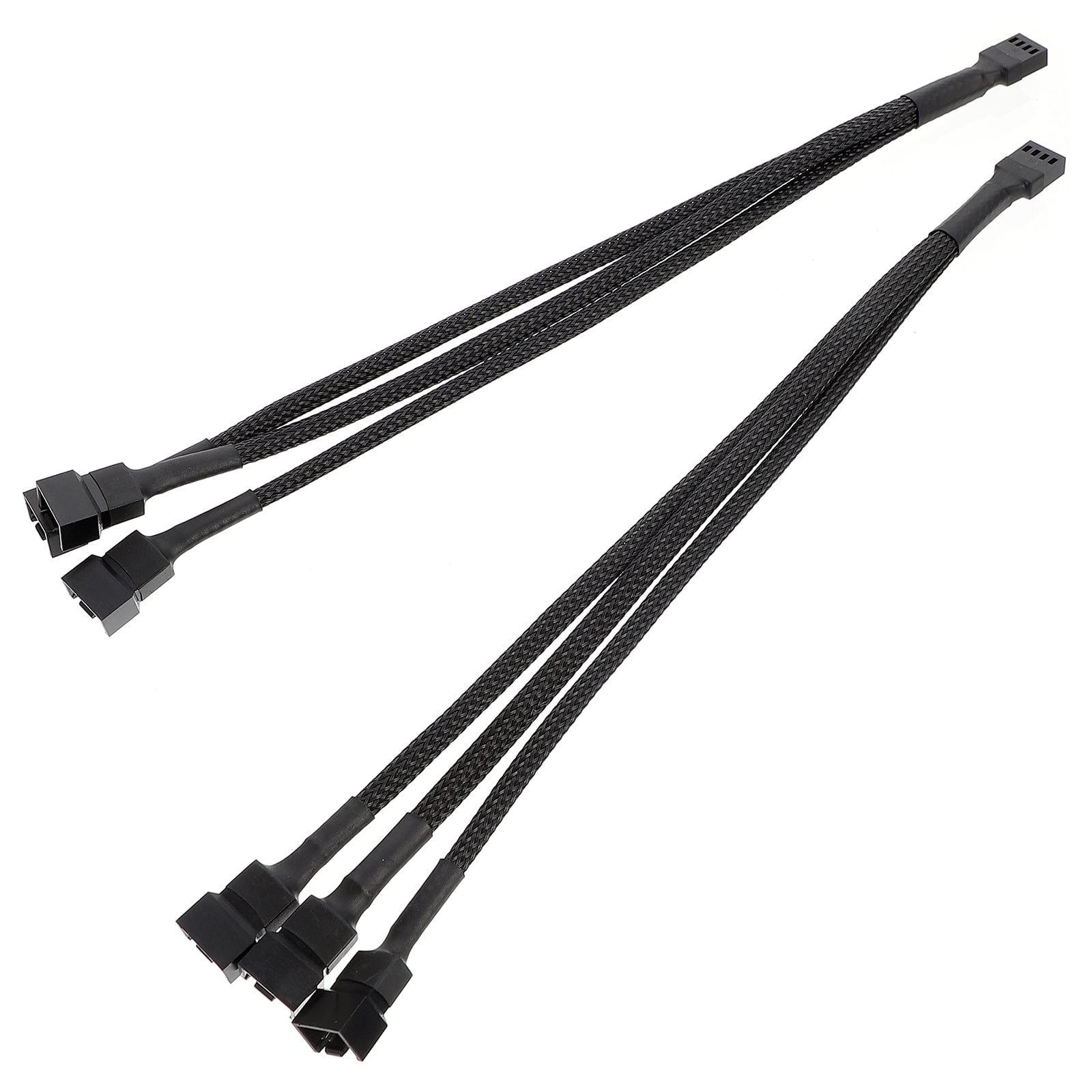 TUIBELYN 2 PCS Fan Adapter Cable 3-Way Sleeved Power Supply Cable ...
