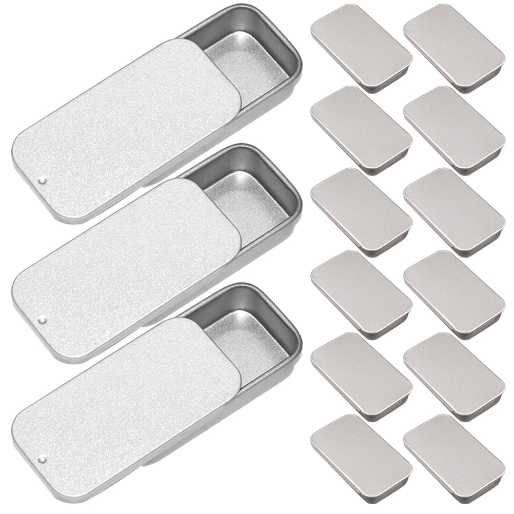 TUIBELYN 20pcs Sliding Lid Tin Box Vintage Tinplate Box Container ...
