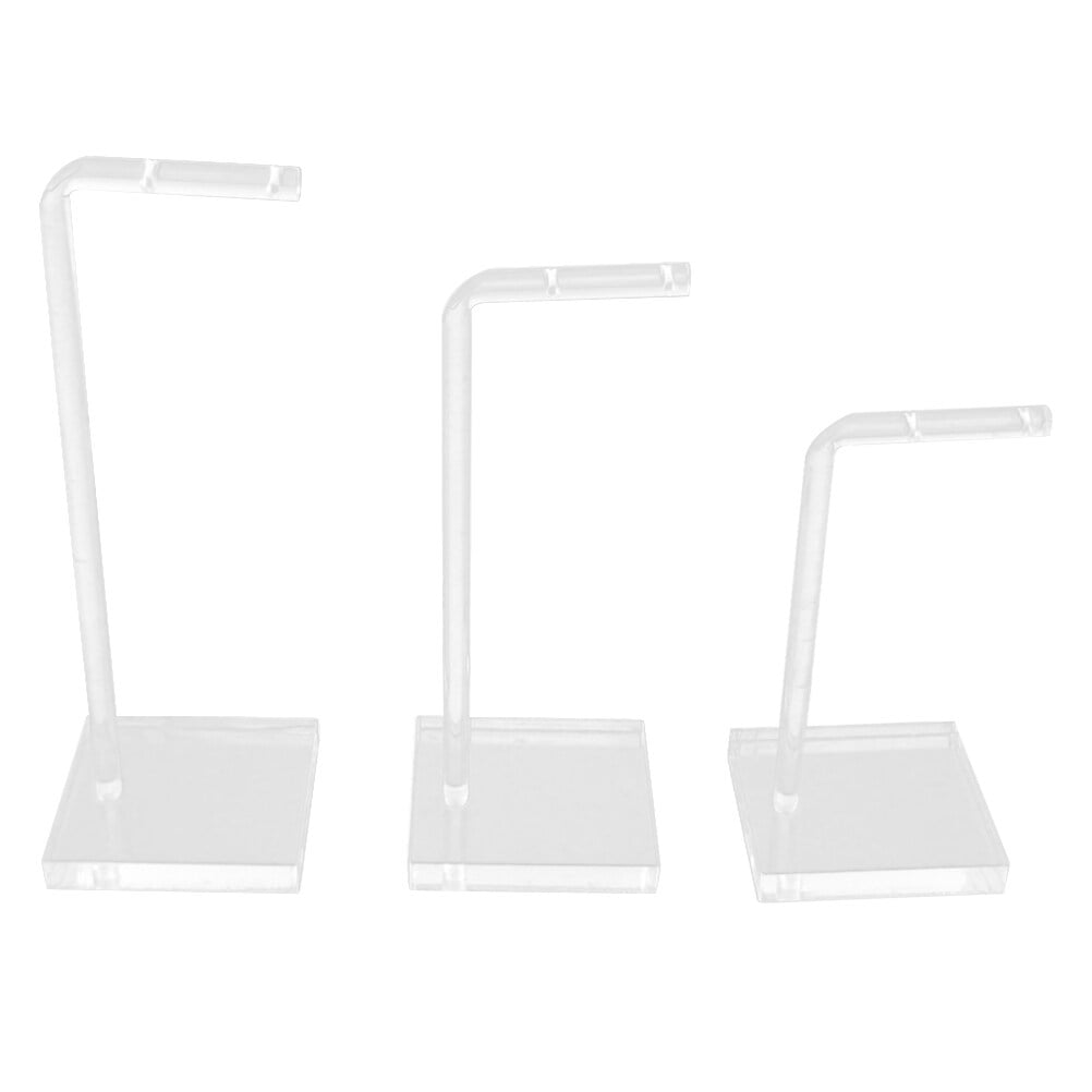 TUIBELYN 3 Transparent Acrylic Earring Stands L-Shape Jewelry Organizer ...