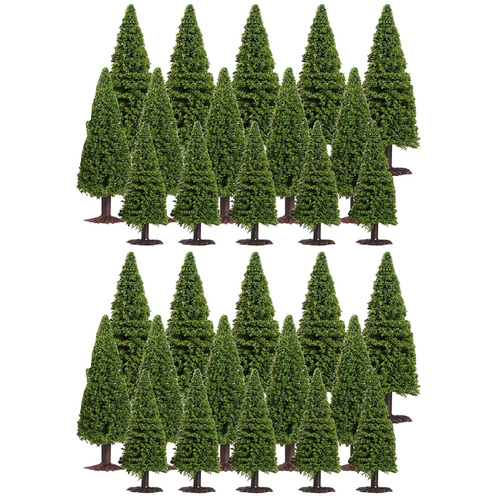 TUIBELYN 30pcs Pine Tree Model Landscape Layout Prop Miniature Trees ...