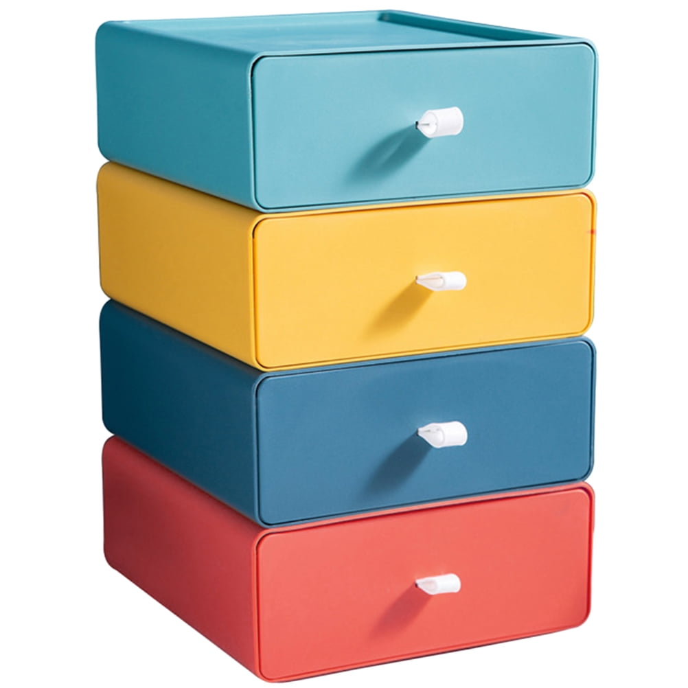 TUIBELYN 4 Drawer Plastic Storage Cabinet Organizer - Assorted Colors ...