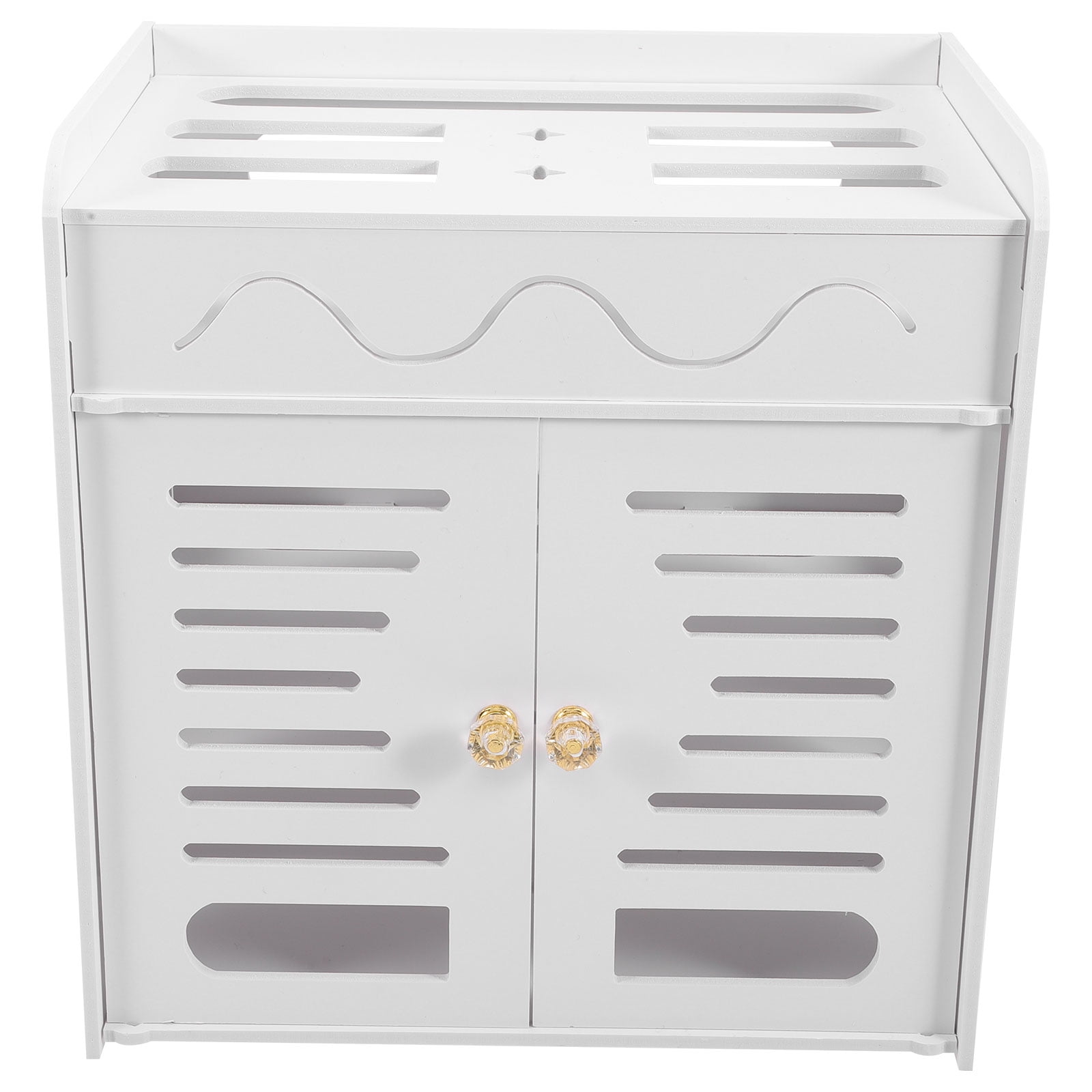 TUIBELYN 4-Layer Double Door Router Storage Box Rack Cable Organizer ...