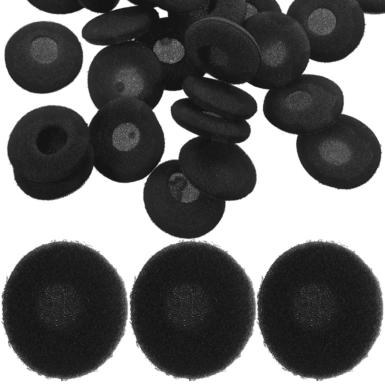 TUIBELYN 50 Black Earbud Sponge Replacement Pads for Headphones ...