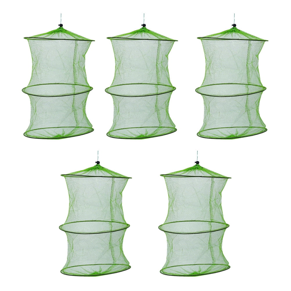 TUIBELYN 5pcs Fishing Nets Folding Fish Shrimp Mesh Cages Fishing Trap ...