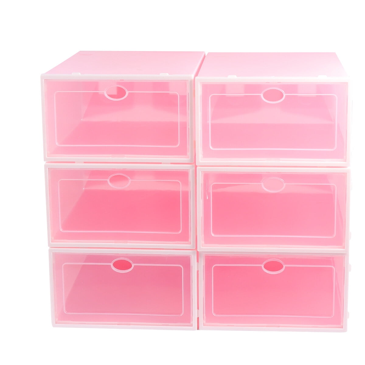 TUIBELYN 6PCS Thicken Shoes Box Transparent Stackable Shoes Storage Box ...