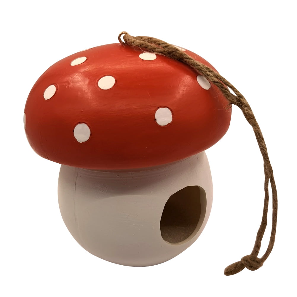 TUIBELYN Creative Mushroom Shaped Bird Feeder Outdoor Hanging Bird Food ...
