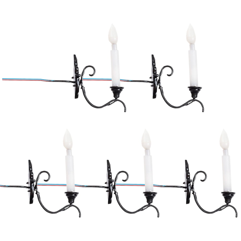 TUIBELYN Dollhouse Mini LED Wall Sconces 5pcs 1:87 Scale Tiny Furniture ...