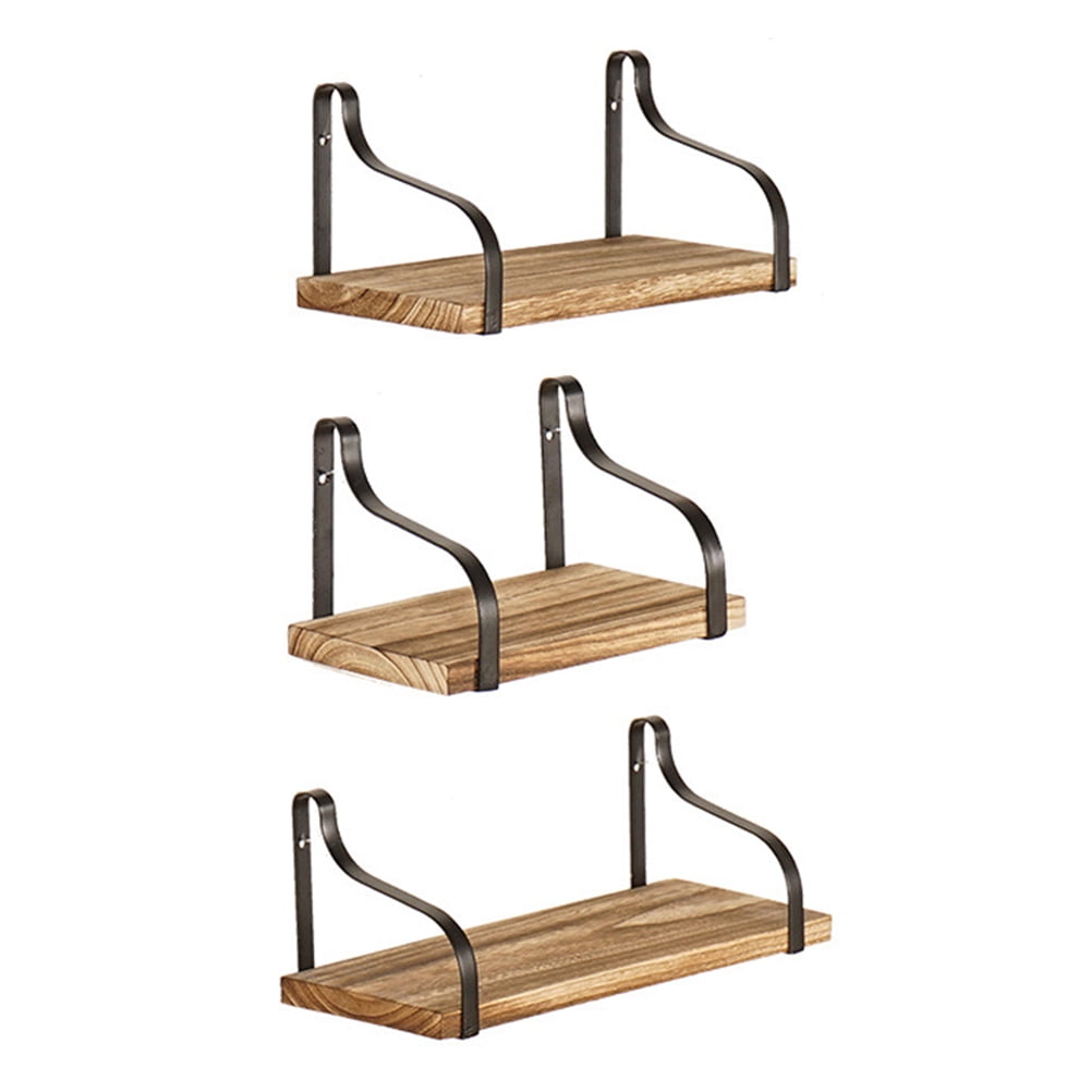 TUIBELYN Floating Wall Shelves Wooden Display Shelves Wall Mounted ...