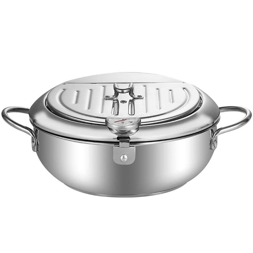TUIBELYN Mini Fryer Stainless Steel Fryer With Oil Drainer Tempura Pot ...
