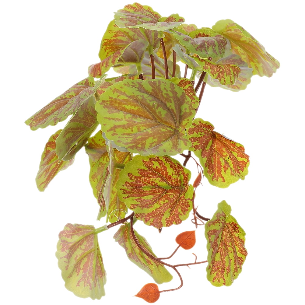 TUIBELYN Mini Plastic Reptile Plant with Hanging Leaves for Terrarium ...