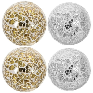 A&B Home Bubble Glass Orb - Set of 3 Small Decorative Bubble Glass Orb ...
