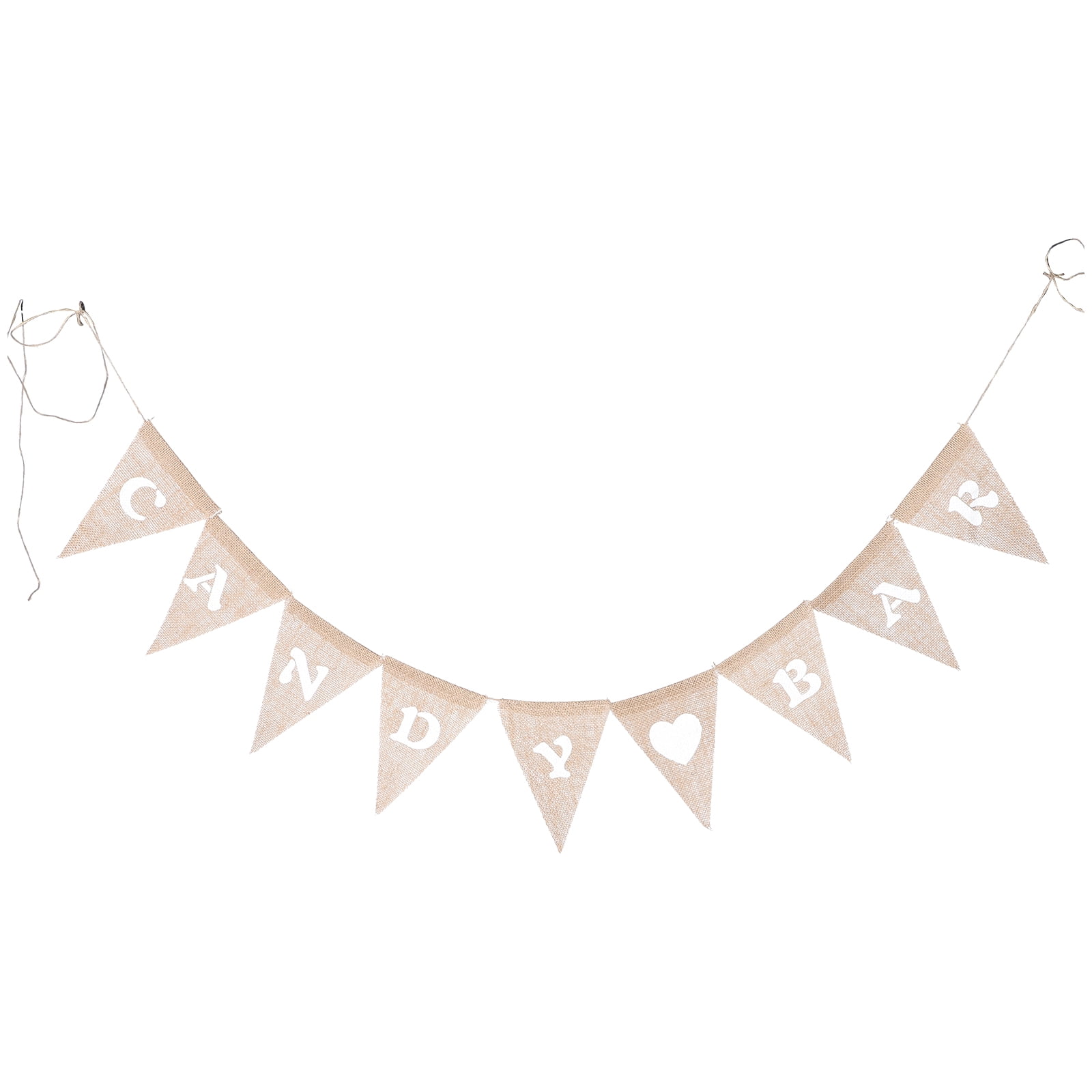 TUIBELYN Rustic Burlap Wedding Banners Triangle Flag Vintage Jute ...