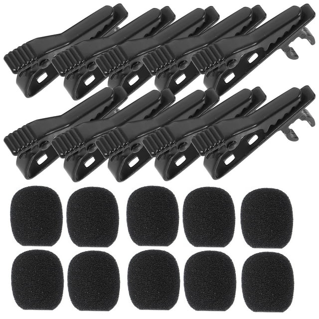 TUIBELYN Shirt Mic Lavalier Microphone Clip Kit - 10 Sets (Black ...