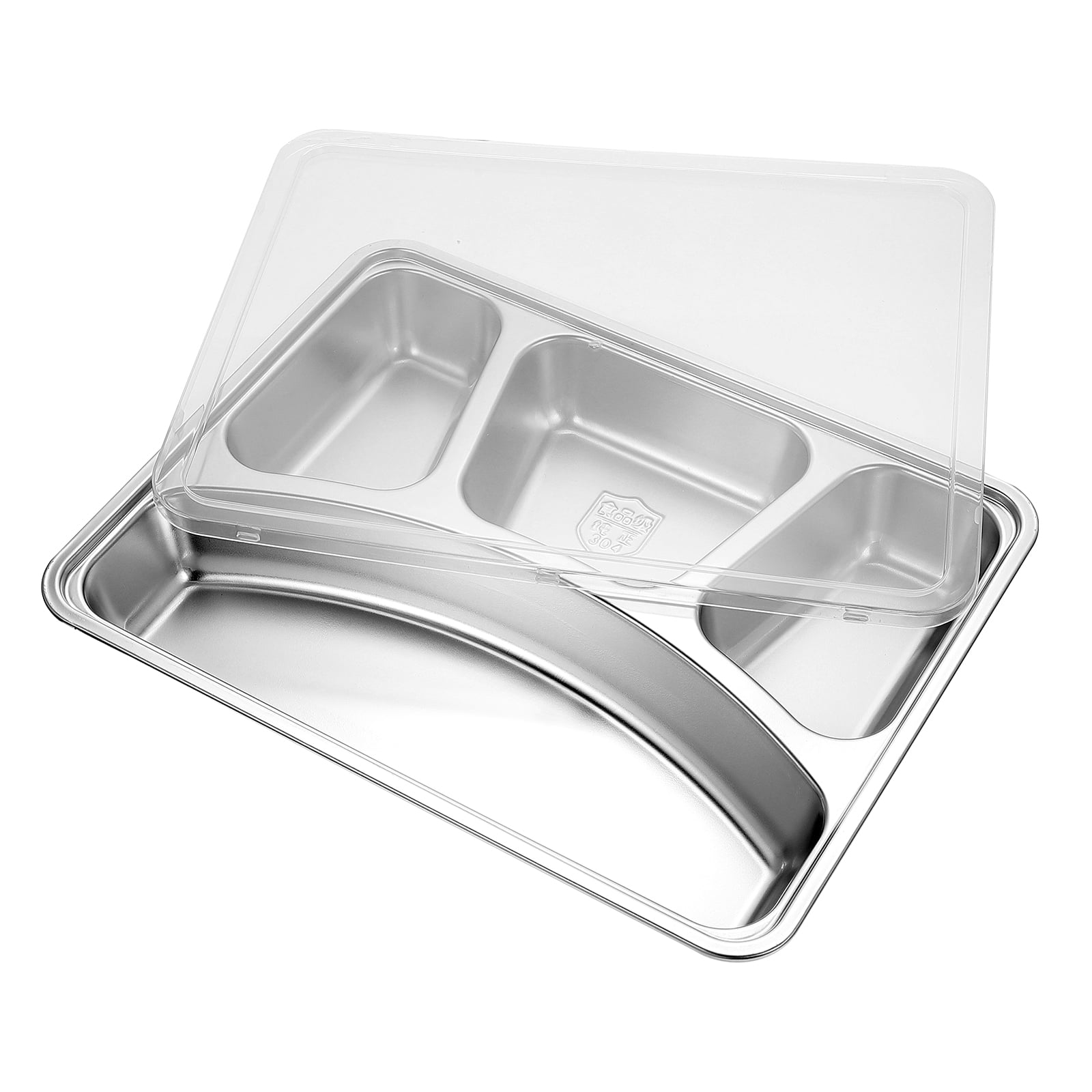 TUIBELYN Stainless Steel Divided Plates Tray with Lid - 4 Sections ...