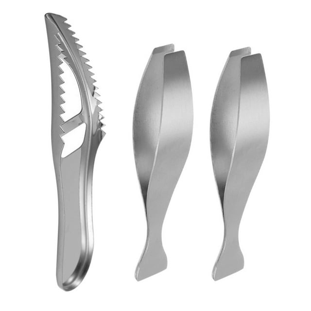 TUIBELYN Stainless Steel Fish Bone Tweezers Set with Scaler and Scraper ...