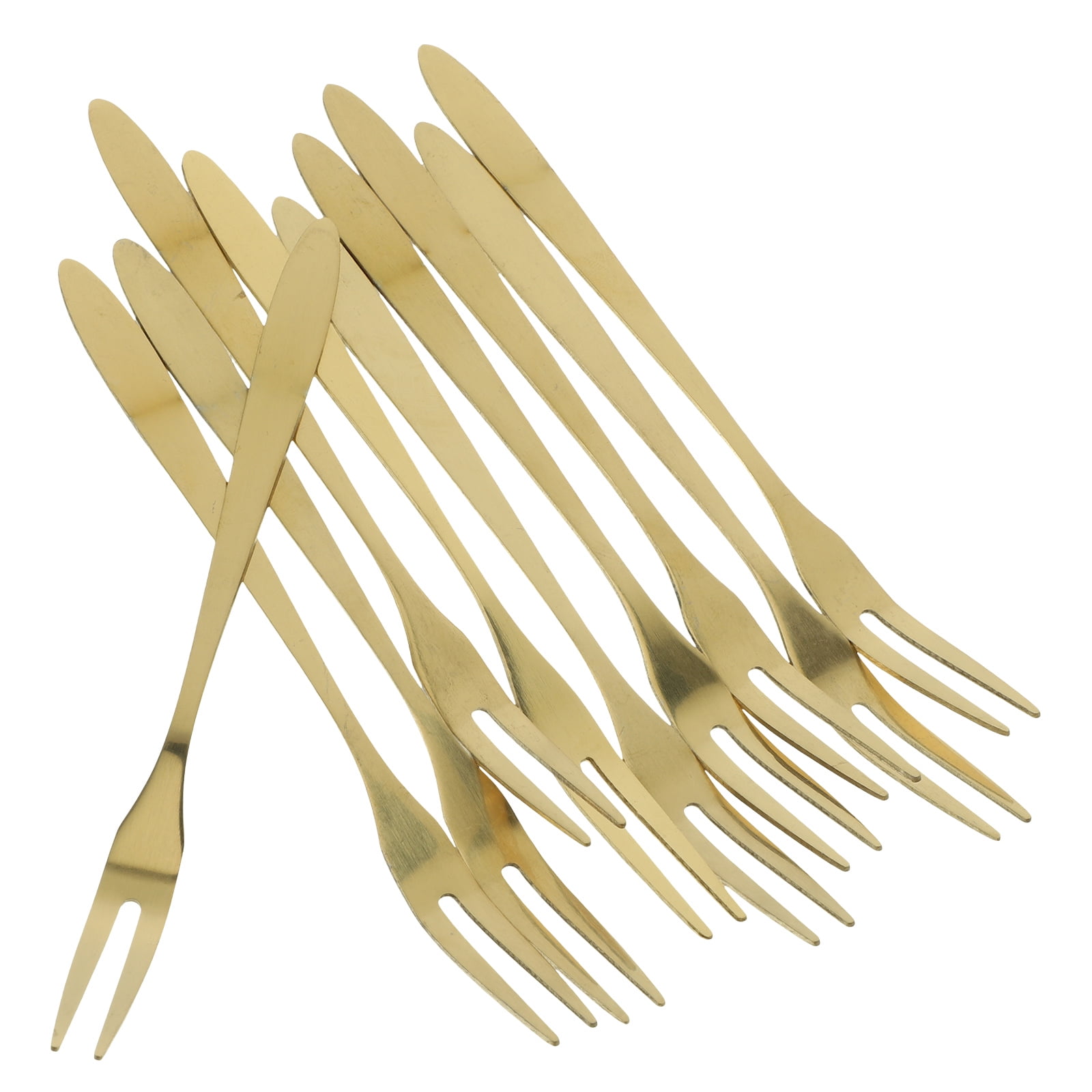 Mobutofu Salad Forks Golden Stainless Steel 10Pcs 5.4In - Walmart.com