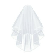 Simple Long Elegant Single Layer Wedding Veil Bridal Veils with Comb ...