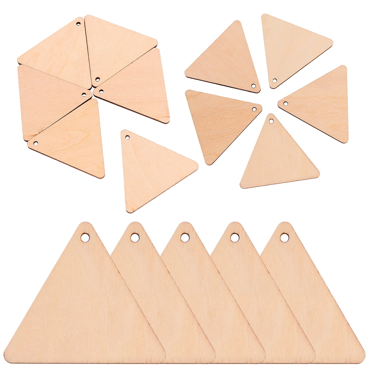 TUIBELYN Wooden Triangle Cutouts with Hole for DIY Painting - Walmart.com
