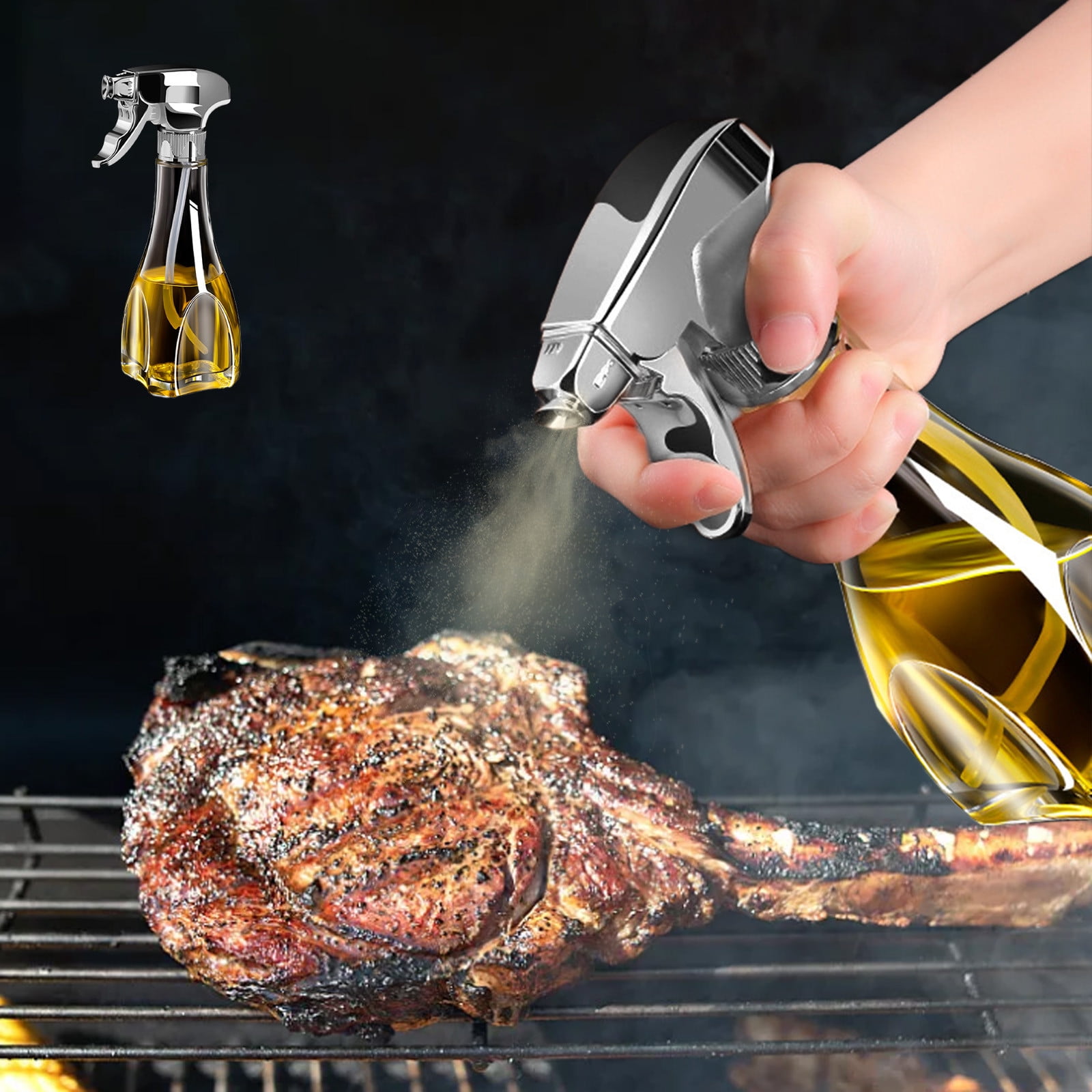 TUITOONM 240ml Press-Type Oil Sprayer For Air Fryer Salad Barbecue ...