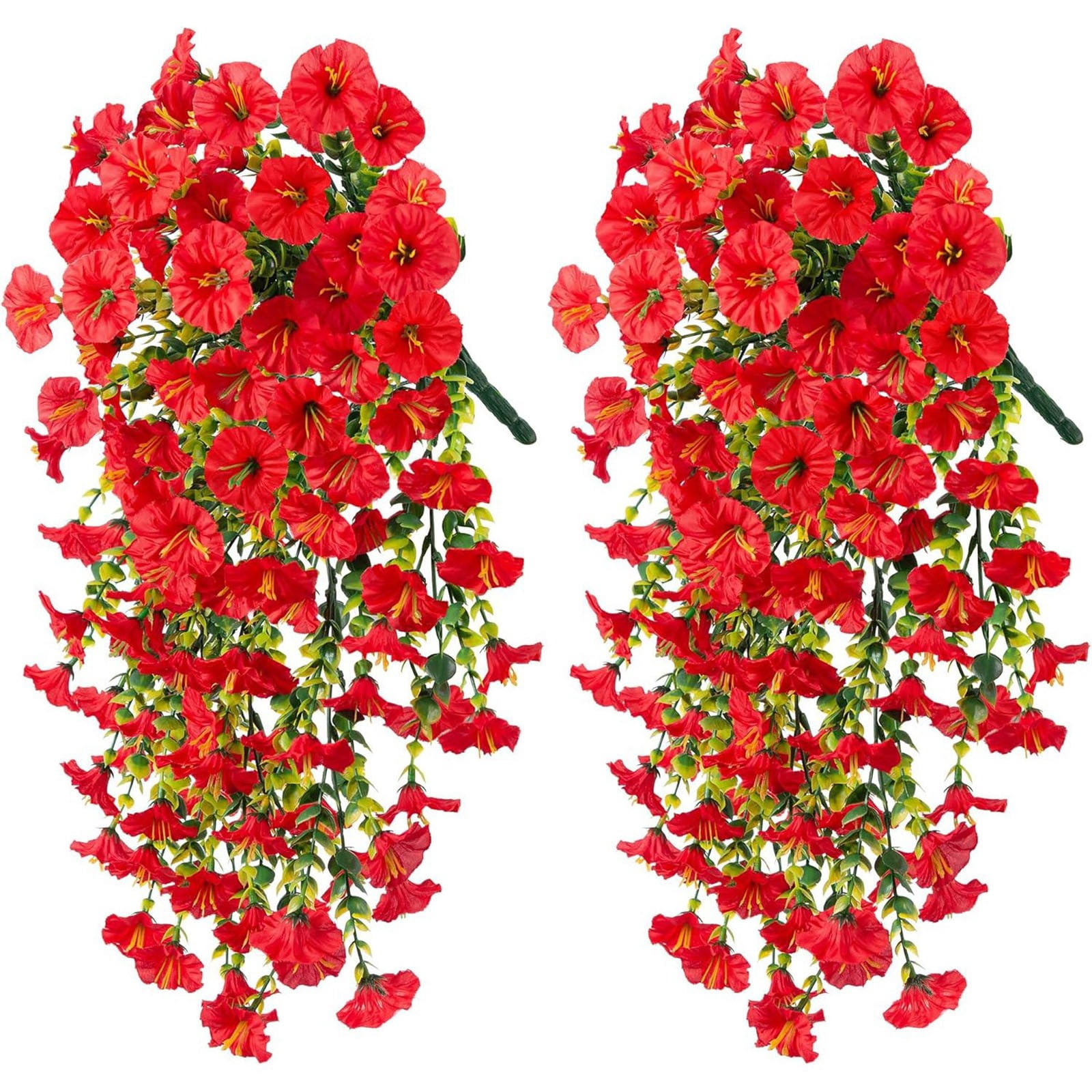 TUITOONM 2Pcs Artificial Rose Vine Hanging Decor 29.5" Fake Flower ...