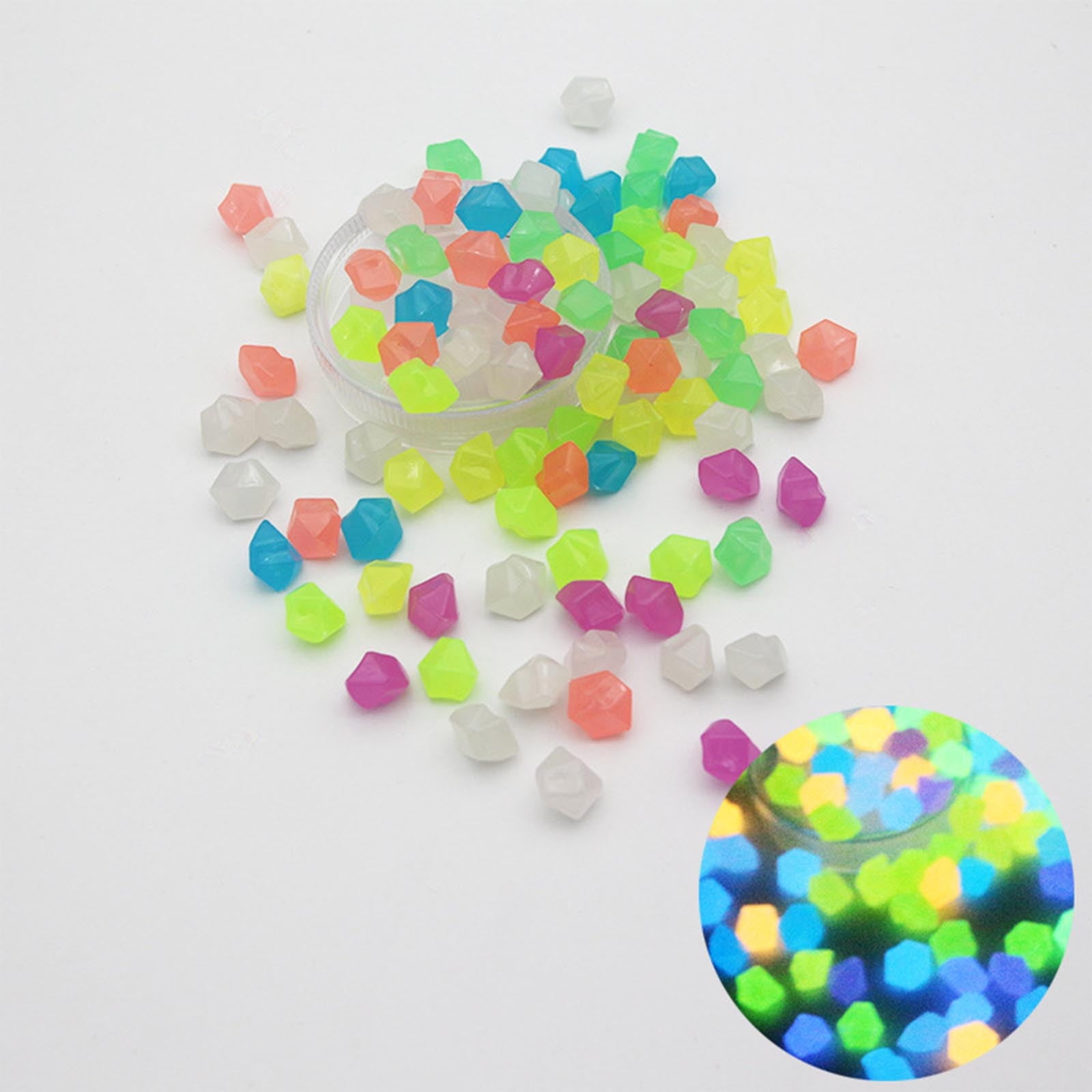 TUITOONM 50PC Glowing Icechunk Aquarium Decor Stones – 0.51 Inch Blue ...
