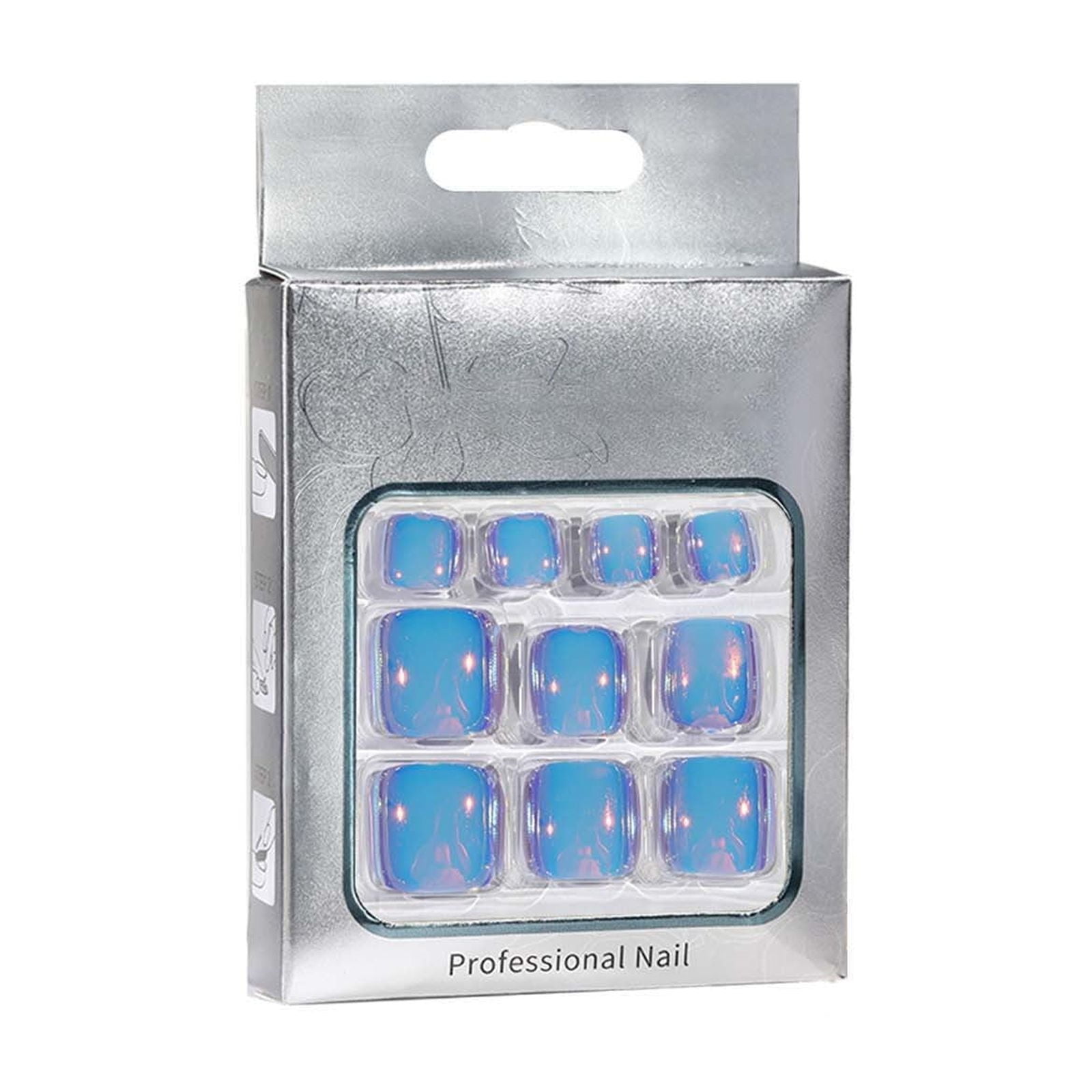 TUITOONM Complete False Toenails Set 24 Reusable Nail Stickers with ...