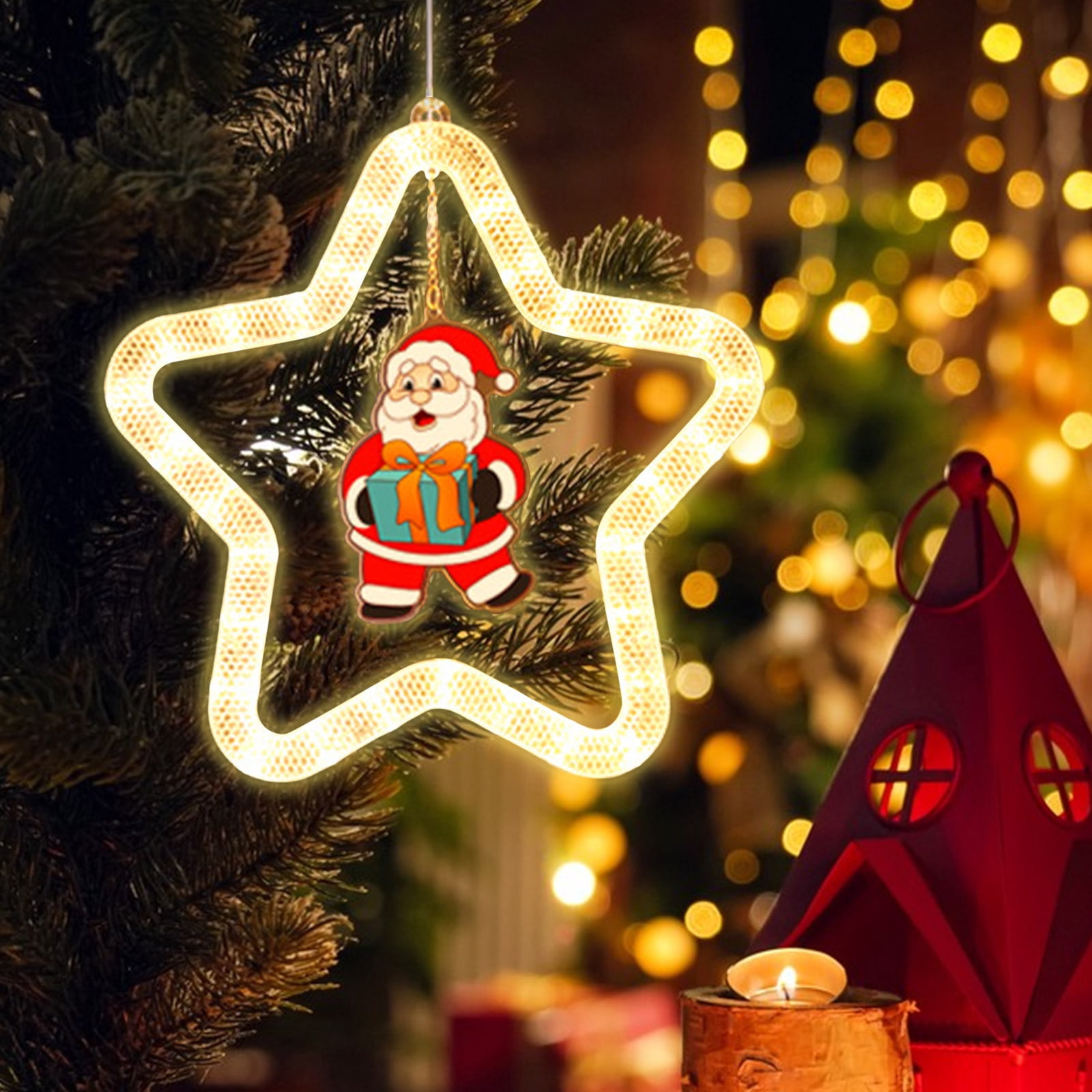 TUITOONM LED Lights Christmas Tree Hangings Door Window Wall Pendant ...