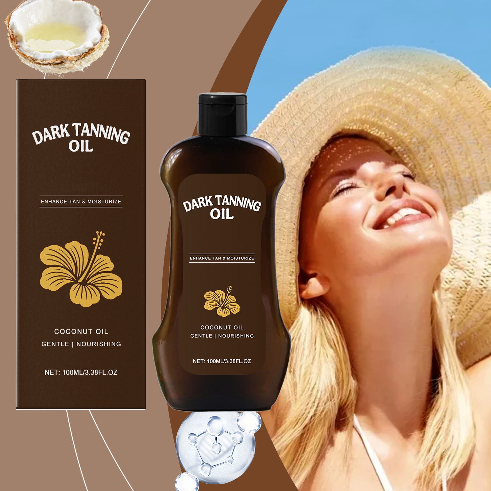 TUITOONM Tanning Moisturizing Oil 3.4 fl oz Natural Sunless Tan ...